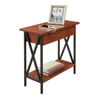 Convenience Concepts Tucson Electric Flip Top Table, Black/Cherry ...