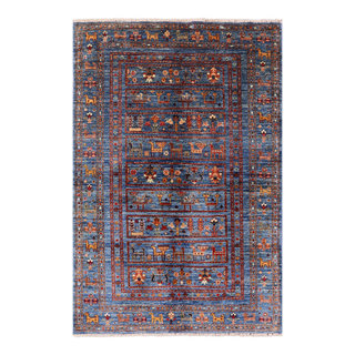 4' X 6' Tribal Persian Gabbeh Handmade Rug - Q3381, 3' 11" X 5' 10 ...