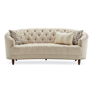 Classic Tufted Curved Back Sofa - Traditional - Sofas - by English ...