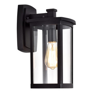 Quill Transitional 1 Light Textured Black Outdoor Wall Sconce 14 ...