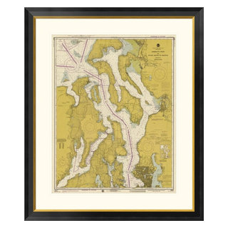 Nautical Chart, Admiralty Inlet And Puget Sound To Seattle 1975, 23"x1 ...