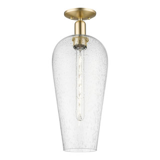 Downtown Urban Chelsea 1 Light Semi-Flush Mount, Seedy Glass, Champagne ...
