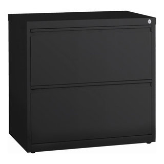 Scranton & Co 30" 2-Drawer Modern Metal Lateral File Cabinet in Black ...
