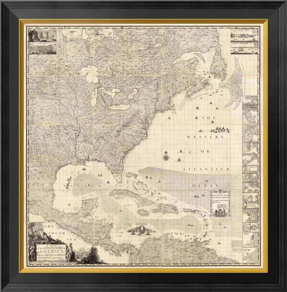 "Composite: British Empire in America, 1733" by Henry Popple, 20x20 ...