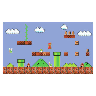 Retro Super Mario Mural - Contemporary - Kids Wall Decor - by The Home ...