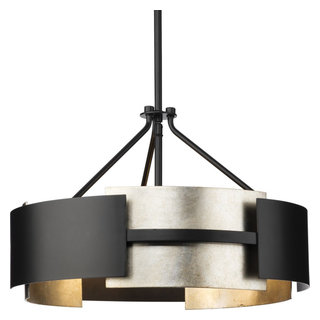 Lowery 3-Light Semi Flush Mount, Matte Black, 19 in x 19 in x 15.37 in ...
