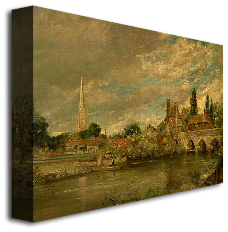 'The Bridge of Harnham' Canvas Art by John Constable, 16" x 24 ...
