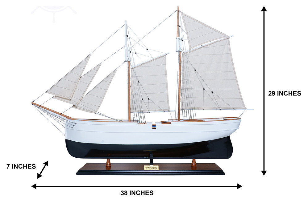 Wanderbird Wooden Handcrafted boat model - Beach Style - Decorative ...