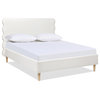 Stockholm Modern Wavy Headboard Platform Bed, Queen - Midcentury ...