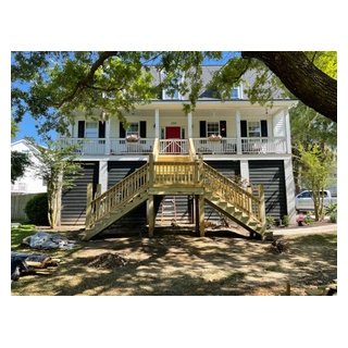James Island Exterior Staircase Rebuild - Beach Style - Staircase ...