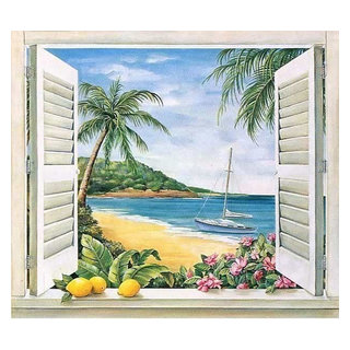 Tropical Window Mural NG8000M - Tropical - Wallpaper - by The Home ...