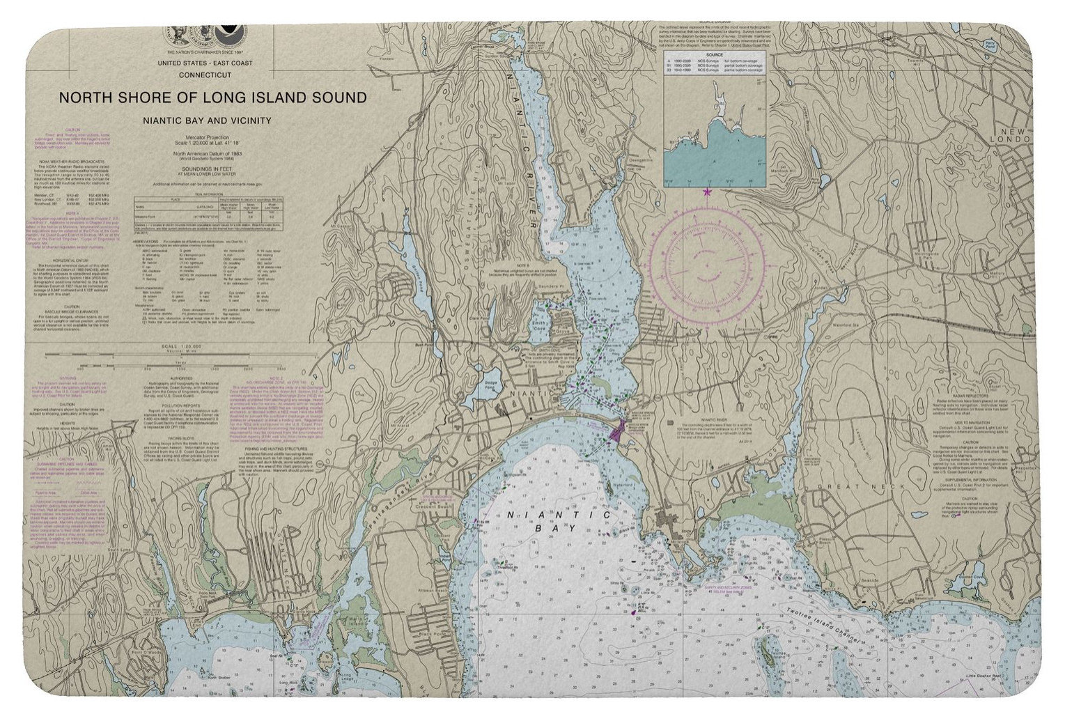 Betsy Drake North Shore Long Island to Niantic Bay, CT Nautical Map ...
