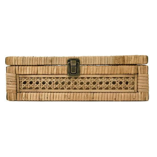 Beige Rattan Accent Storage Box - Tropical - Storage Bins And Boxes ...