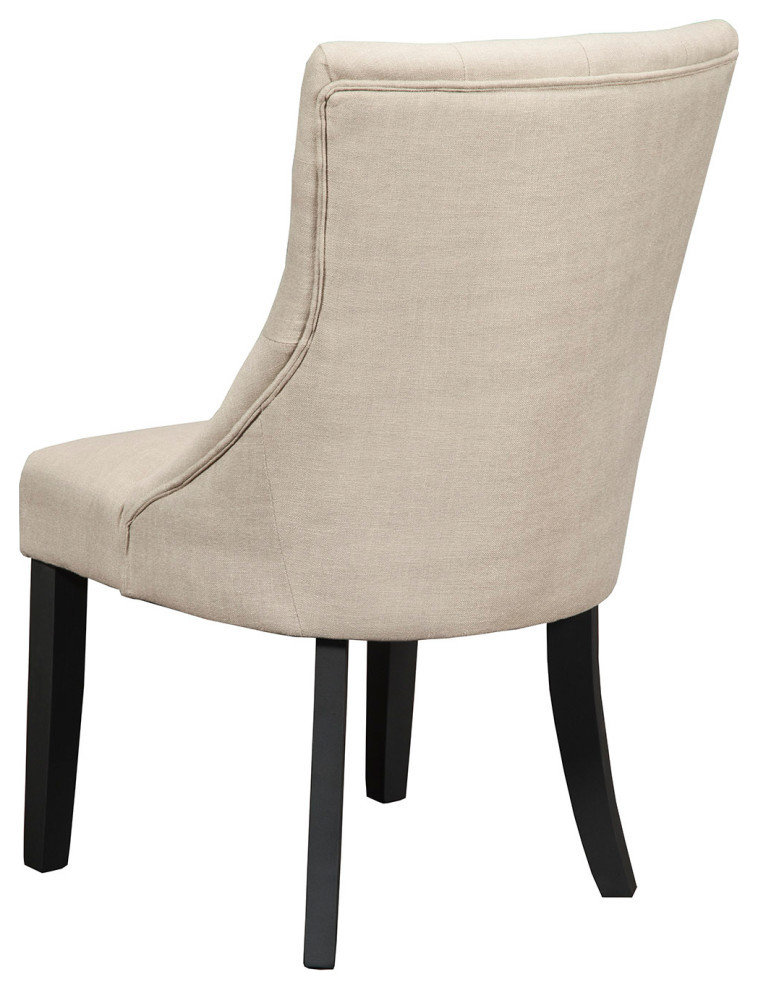 Prairie Set of 2 Upholstered Side Chairs, Cream Linen - Transitional ...