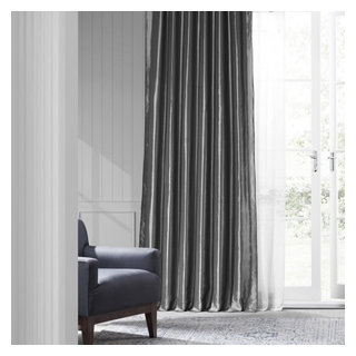 Platinum FauxSilk Taffeta Curtain Single Panel, 50"x84" - Transitional ...