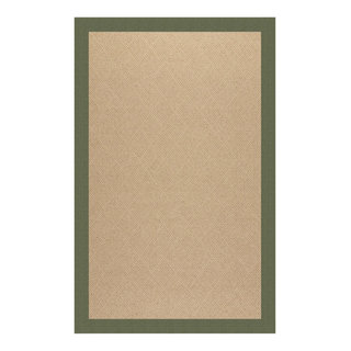 Zoe-Cane Wicker Machine Tufted Rectangle Rug, Plant Green, 9'x12 ...