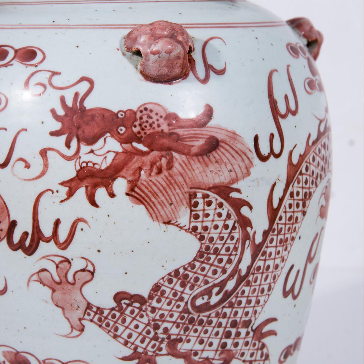 Handcrafted Maroon Ceramic Dragon Jar, Small - Asian - Decorative Jars ...