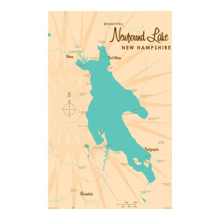 Lakebound Newfound Lake New Hampshire Map Art Print, 30"x45 ...