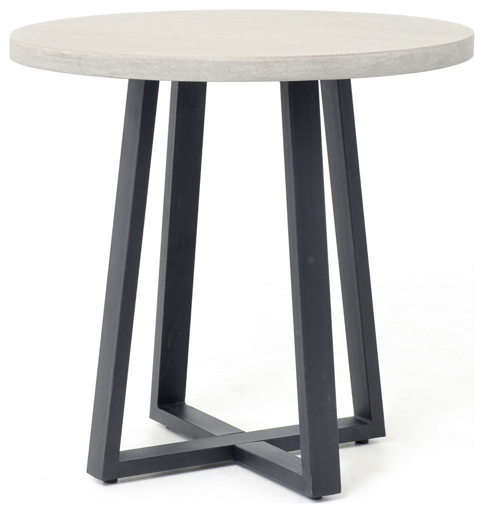 Masonry Concrete 32" Bistro Round Dining Table - Transitional - Outdoor ...