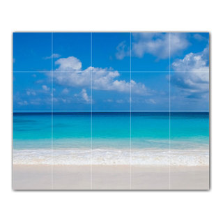 Beach Ceramic Tile Wall Mural HZ500064, 30" Wide x 24" High - Beach ...