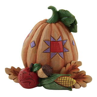 Jim Shore Pumpkin With Bounty Polyresin Thanksgiving Food Harvest ...