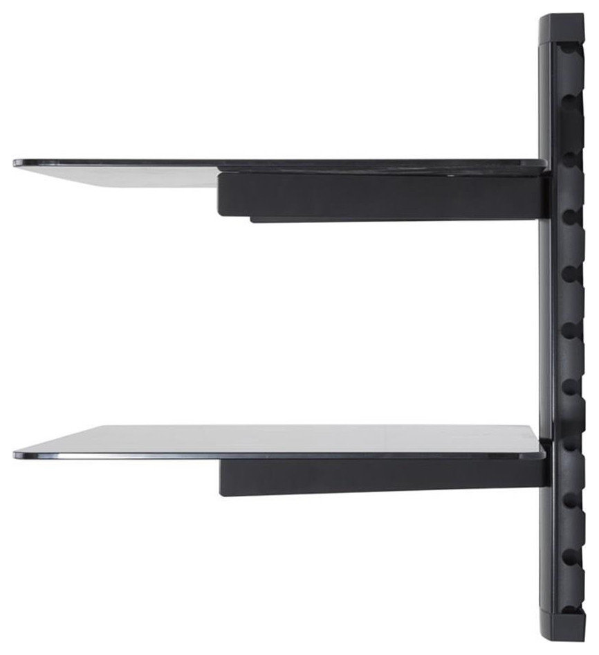 AVF Steel Wall Mounted AV Component Shelving System with 2 Shelves ...