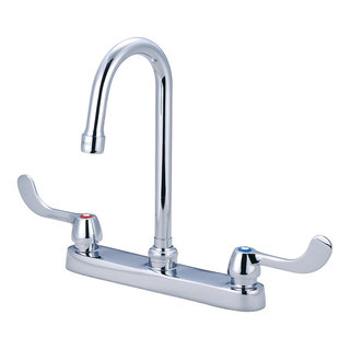 Central Brass Two Handle Cast Brass Kitchen Faucet - Contemporary ...