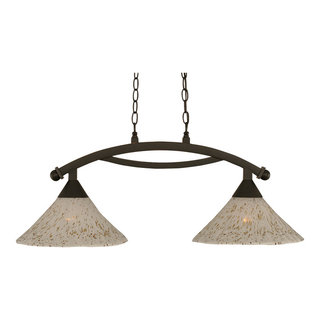 Bow 2 Light Island Light, 33x12x13.75 - Craftsman - Kitchen Island ...
