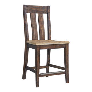 Transitions Counter Stool, Driftwood and Sable, Set of 2 - Rustic - Bar ...