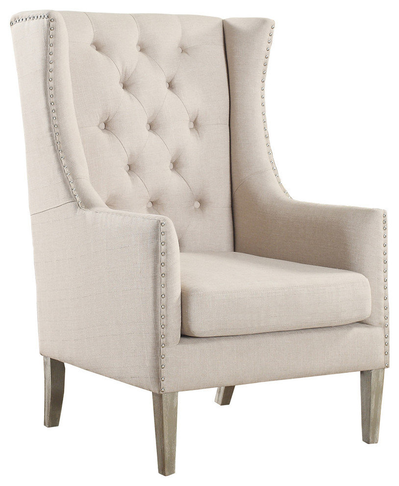 Executive Traditional Accent Arm Chair, Natural Finish - Farmhouse ...