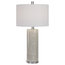 Elegant Contemporary Beige Gray Drip Table Lamp Cylinder White ...