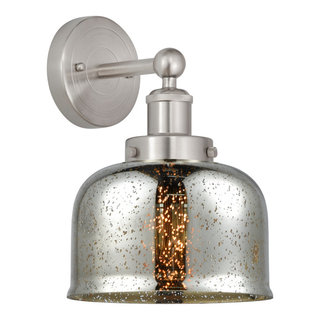 Edison Large Bell 7" Sconce, Brushed Satin Nickel Finish - Industrial ...
