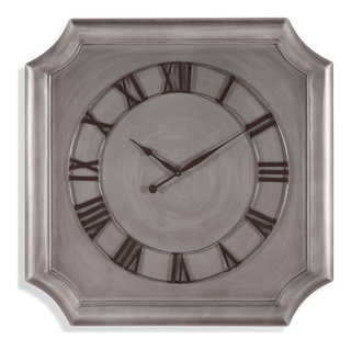 Antique Pewter Westminster Clock Wooden Wall Clock - Farmhouse - Wall ...