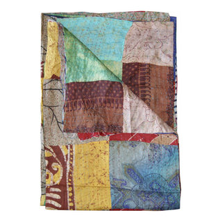 60" X 90" Silk Multicolor Throws - Contemporary - Throws - by HomeRoots ...