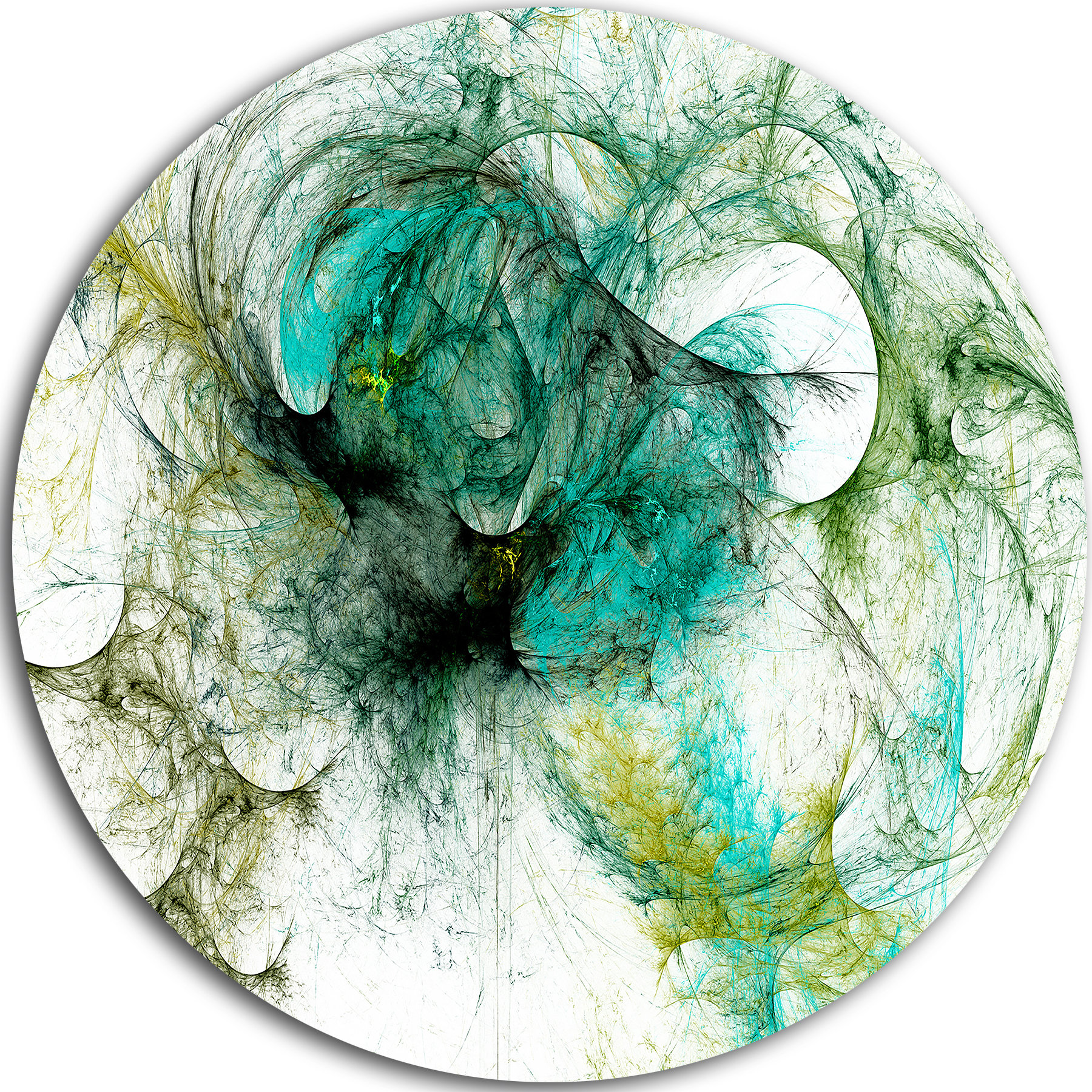 Fractal Paint Pattern, Abstract Large Disc Metal Wall Art, Disc of 11 ...