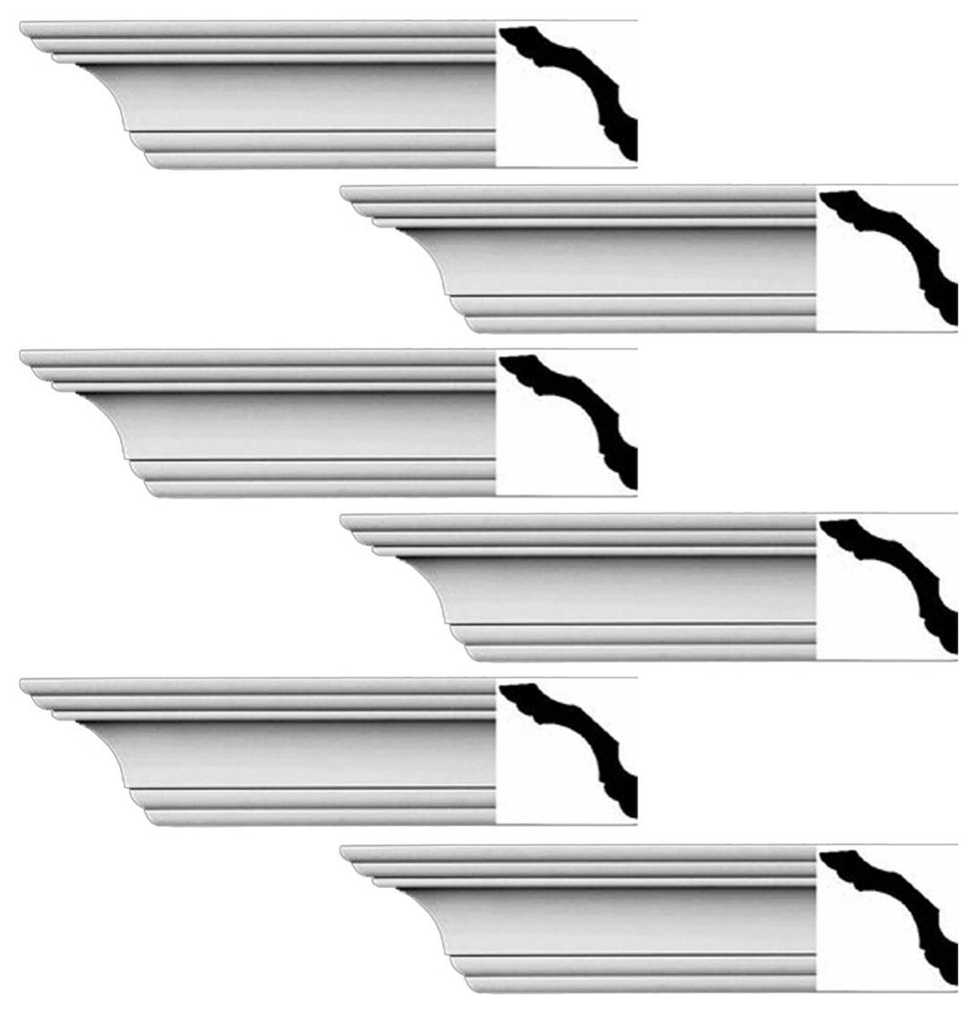 Simple Cornice White Urethane Northbridge Design 6 Pieces Totaling 576 ...