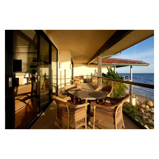Santa Barbara Beach Kitchen | Guest Bath - Beach Style - Balcony ...
