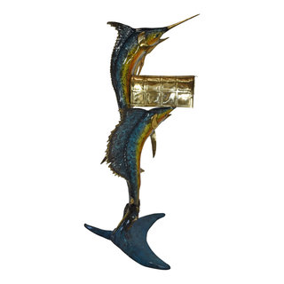 Sailfish and marlin fish Bronze Statue - mailbox Size: 29" x 35" x 77"H ...