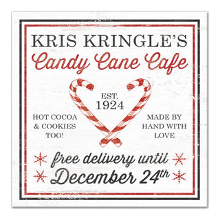 Candy Cane Cafe 16x16 Canvas Wall Art, 16x16 - Contemporary - Prints ...