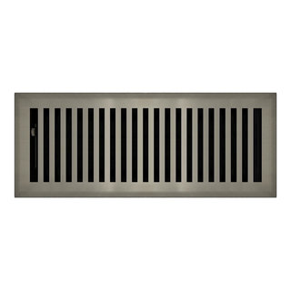 Brushed Nickel Contemporary Plated Steel Floor Register, 4"x12 ...