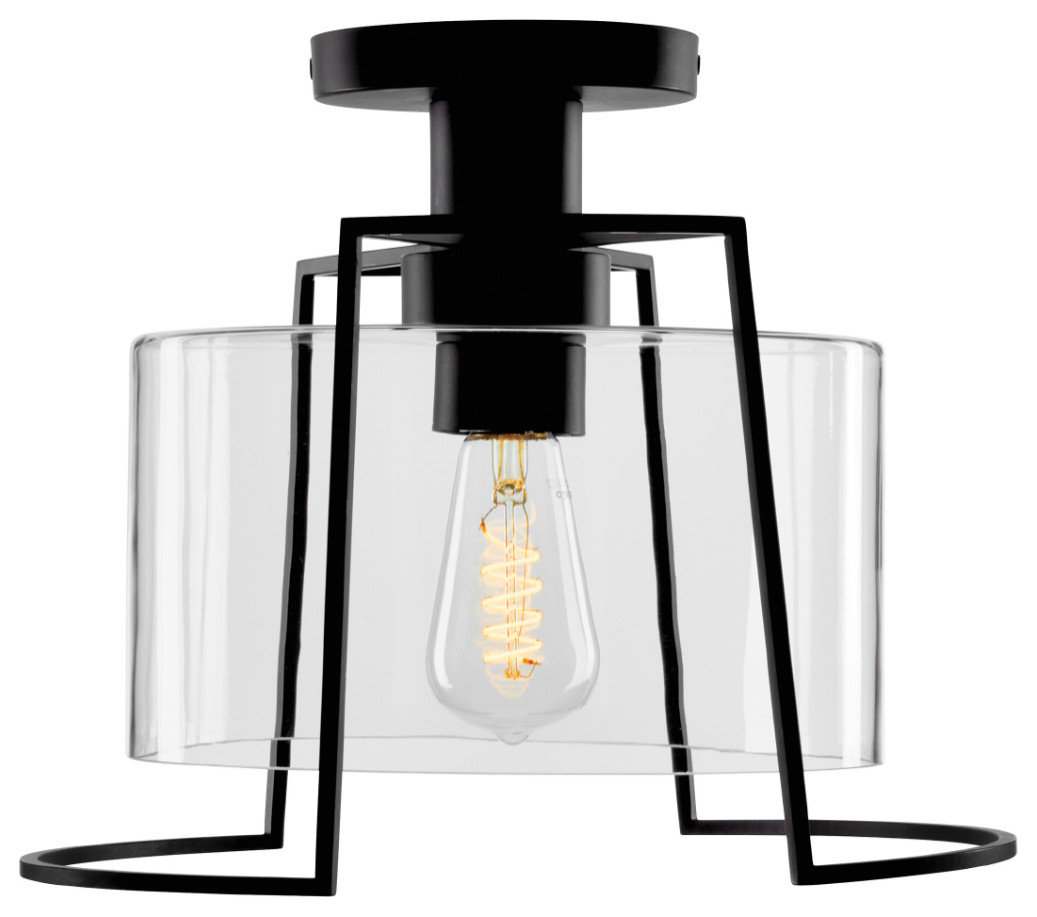 Norwell Lighting Cere 1242-MB-CL 1 Light Ceiling Light, Matte Black ...