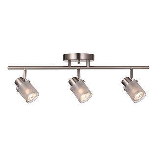 Three Light Track Light, Brushed Nickel - Transitional - Track Lighting ...