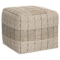 Elmer Square Woven Pouf - Transitional - Floor Pillows And Poufs - by Simpli Home Ltd. | Houzz