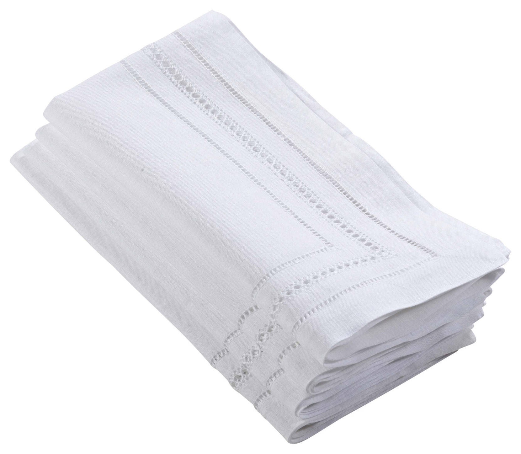 Handmade Hemstitch and Cutwork Napkins, Set of 4, 20"x 20 ...