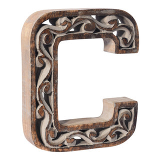 Gray Alphabet Letter Block For Wall Mount & Table Top, 8x6.5x1.5 ...
