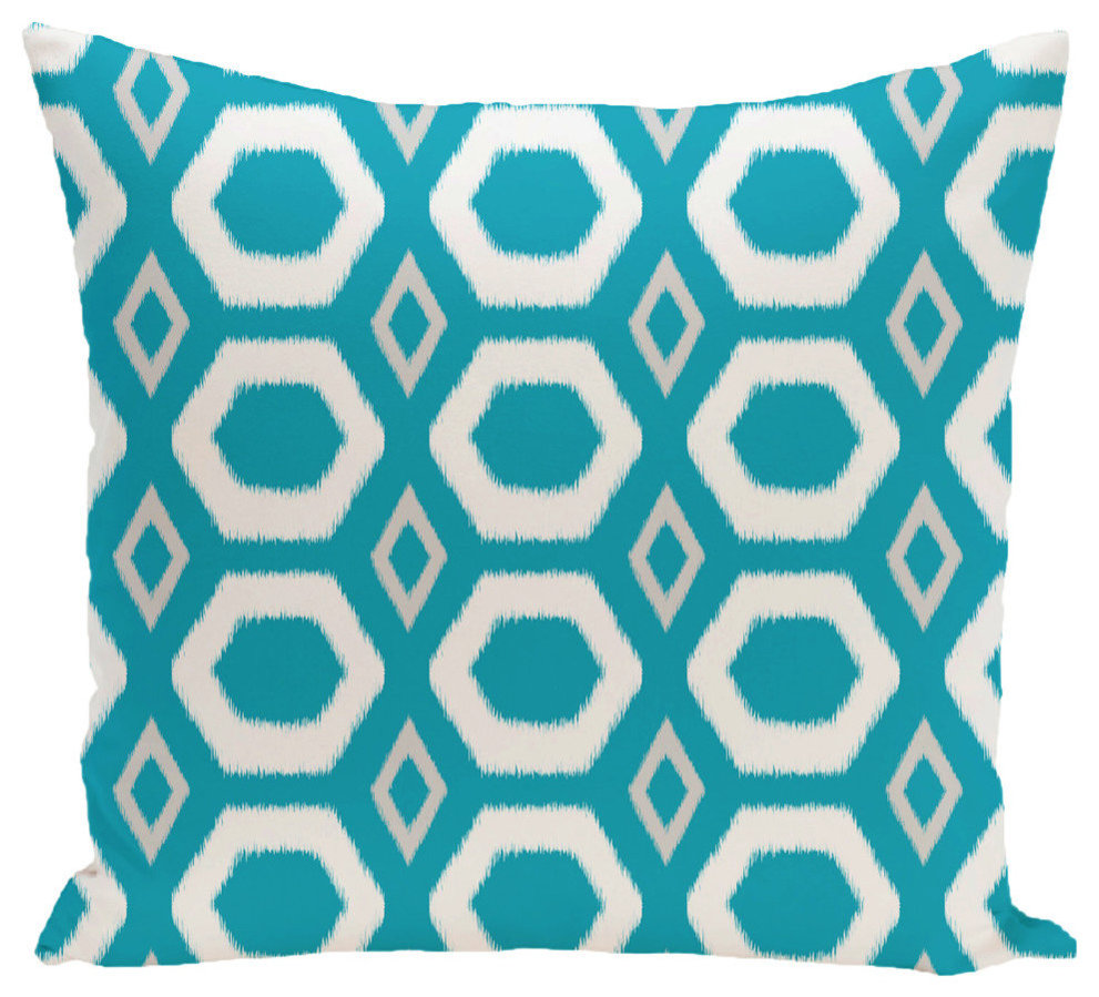More Hugs And Kisses Geometric Print Pillow, 16" x 16" - Contemporary ...