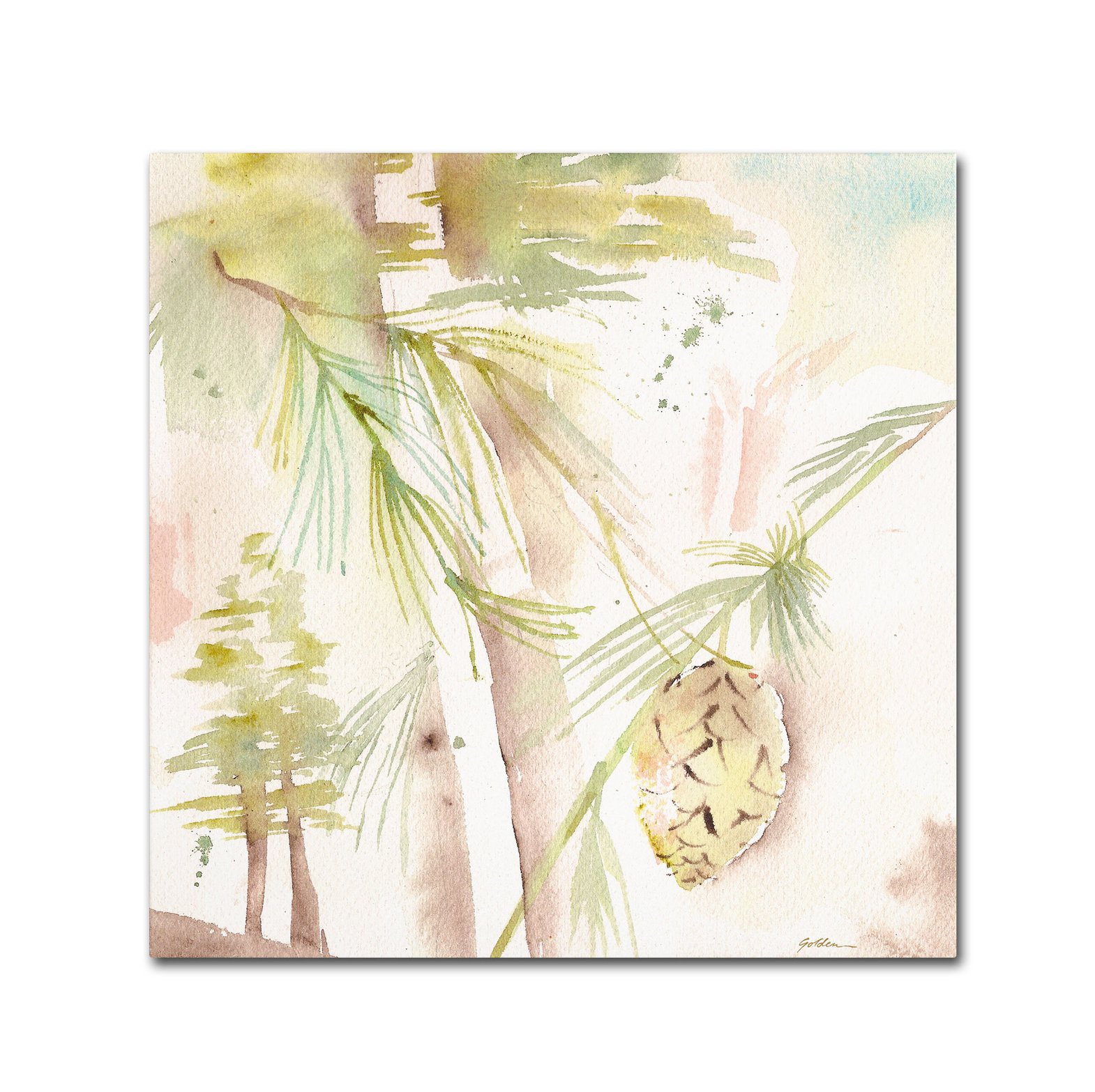 'Pine Shadow' Canvas Art by Sheila Golden, 35" x 35" - Contemporary ...