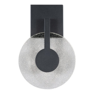 AFX Lighting Apollo 1-Light 12" LED Sconce, Black/Clear - Wall Sconces ...