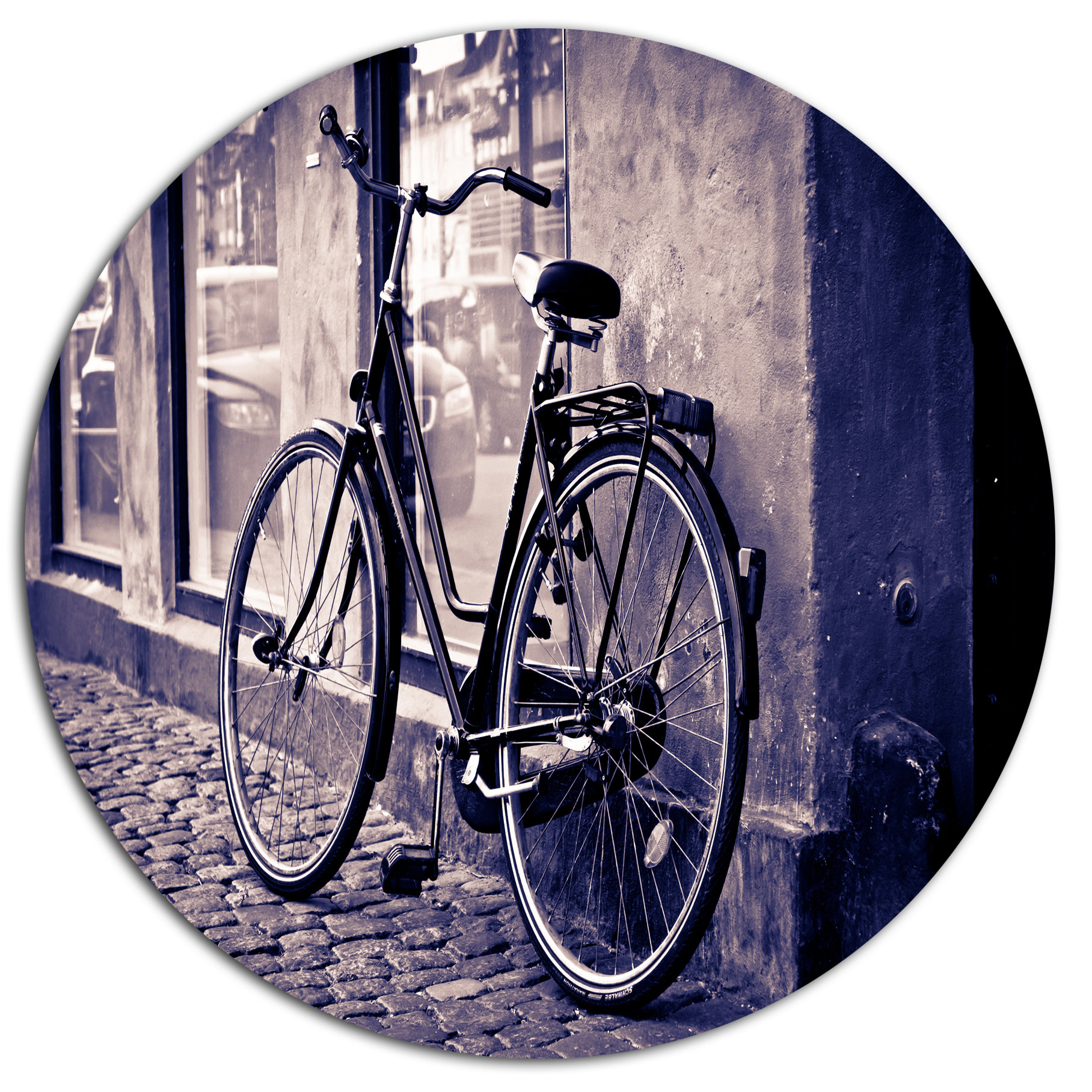 Classic Vintage City Bicycle, Landscape Disc Metal Wall Art, Disc of 36 ...