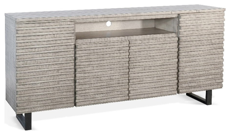 Sunny Designs Traditional Mahogany Wood Media Console Server in Alpine ...